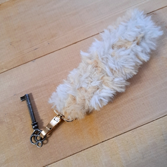 Accessories | Handmade Crochet Faux Fur Keychain Wristlet With Gold ...